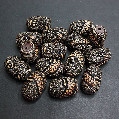 Bone 25x15mm Carved Barrel Gemstone Beads15.5 Inch 15 Pieces - Etsy