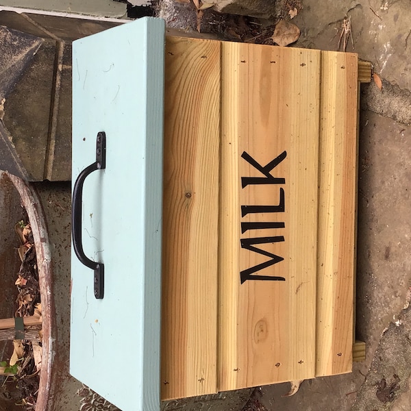 Doorstep Wood Milk Box. Porch Milk Storage Box. Milk Bottle Boxes ...