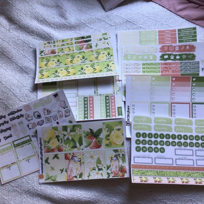 STRAWBERRY PRINTABLE PLANNER Stickers, Lemon Printable Sticker Kit ...