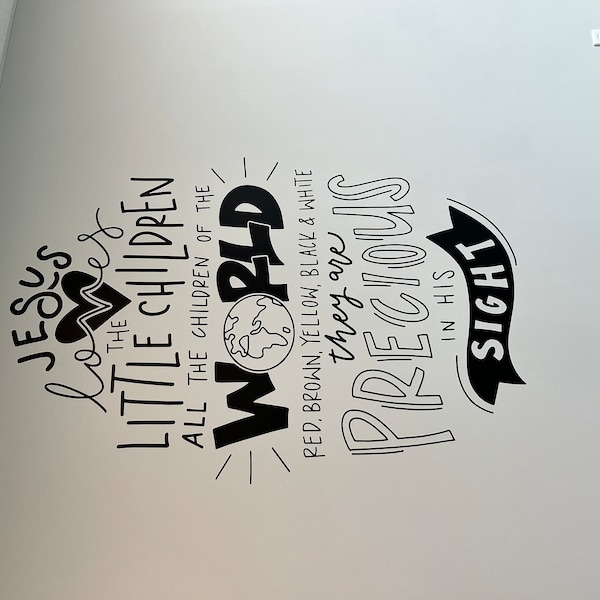 Jesus Loves the Little Children Wall Decal | Church Wall Graphics ...