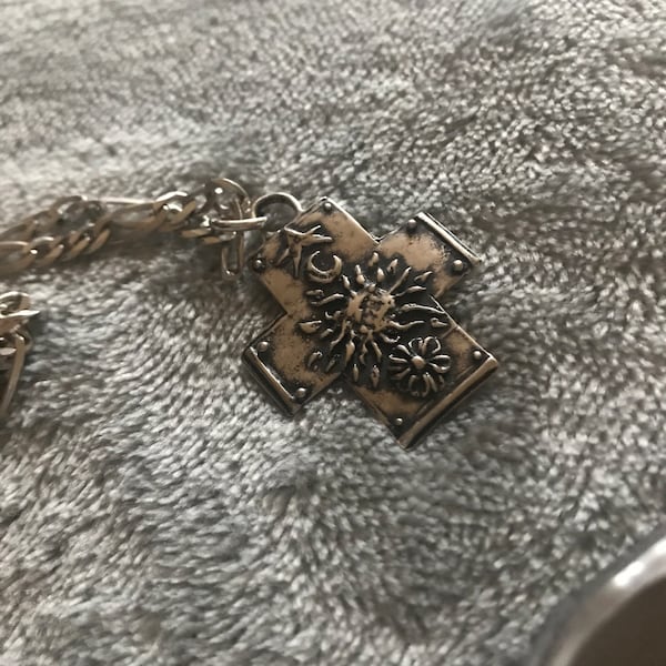 Artisan Cross With Sun, Moon, Star and Flower, Sterling Silver, SS-1054 ...