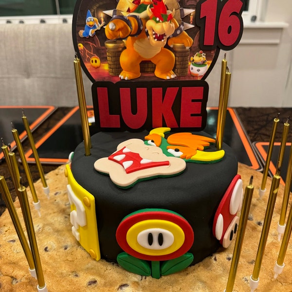 Super Mario Cake Topper Super Mario Birthday Cake Super Mario Cake ...