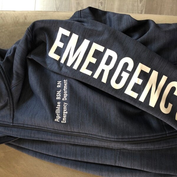 Emergency Nurse Heart Steth Jacket ER Department Nursing Embroidered ...