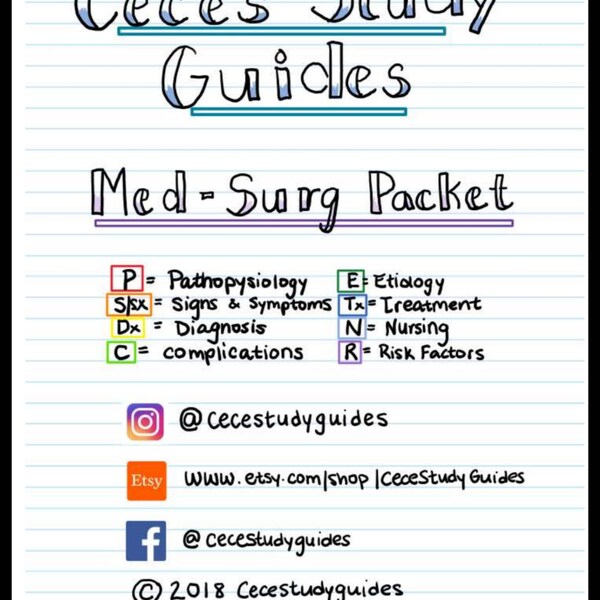 Med-surg Basics Bundle ™, Nursing Study Guide, Nursing Cheat Sheet ... Med-surg Basics Bundle ™, Nursing Study Guide, Nursing Cheat Sheet ...