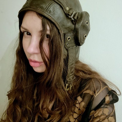 Aviator, Hat, Flight Cap, Tank Girl, Leather, Distressed, Steampunk ...