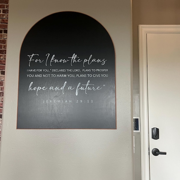 Arched Wall Sign - Jeremiah 29:11 - Scripture Wall Art - Living Room ...