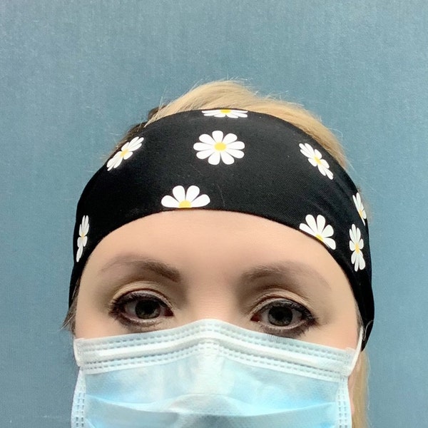 Black Yoga Headband Non Slip Moon Sun Headband. SUN SALUTATION Print - Etsy