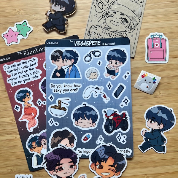 Kinnporsche the Series Sticker Sheet // Kinnporsche / Vegaspete - Etsy