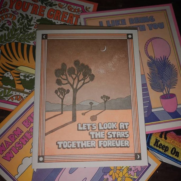 Let's Look at the Stars Together Forever Letterpress Card - Etsy