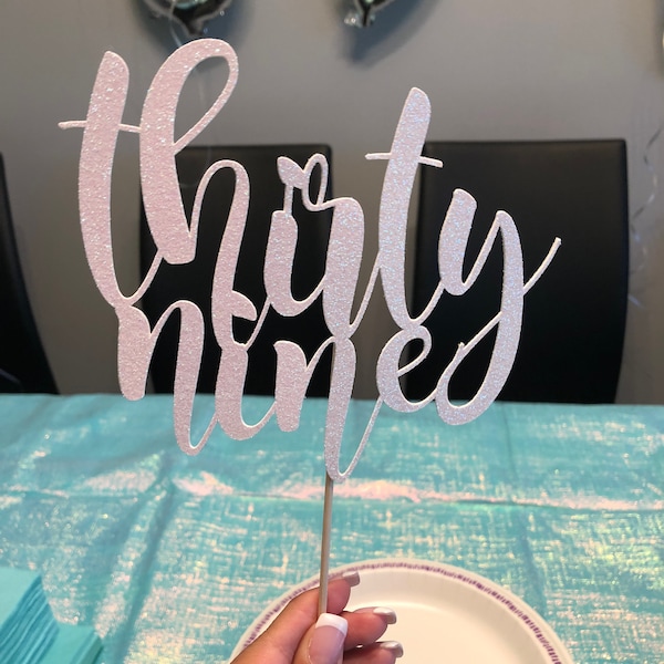 39th Birthday Cake Topper, 39th Birthday Decorations, 39th Birthday, 39 ...