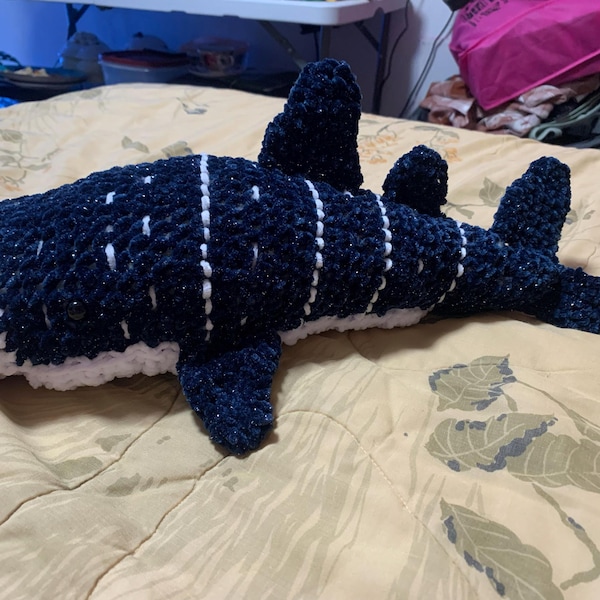 PATTERN: Plush Winslow the Whale Shark With Mouth Pocket and Mini Fish and Shrimp - Crochet ...