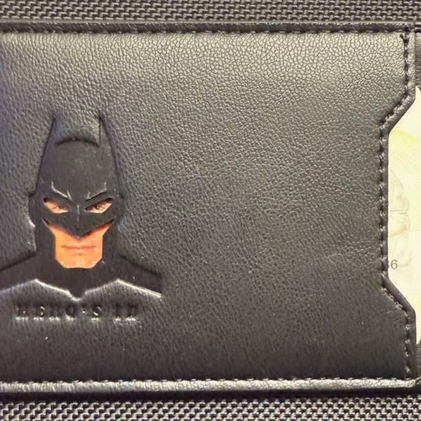 Bat ID Wallet - Leather Wallet With Super Hero Mask - Wallet for Him ...