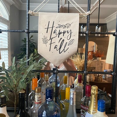 Happy Fall Hanging Wall Canvas Banner and Wall Decor Autumn - Etsy