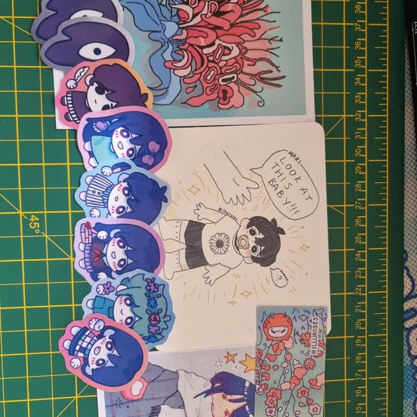 OMORI Silly Character Sticker Skrunkly OMORI, Aubrey, Kel, Hero, Mari ...