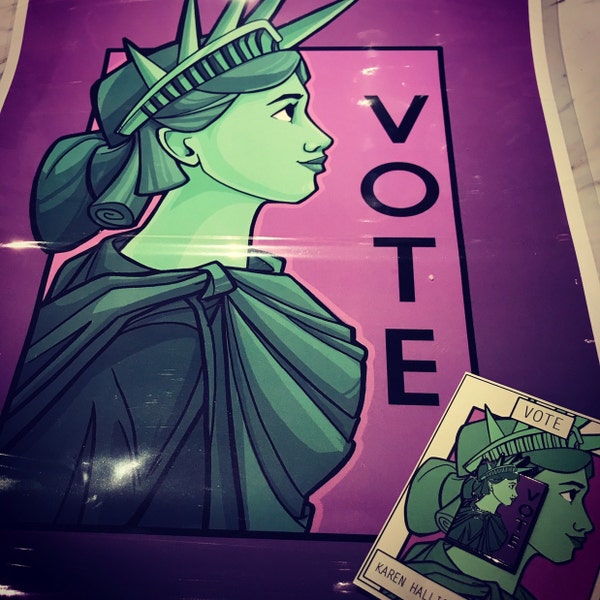 Vote - Lady Liberty - She Series Medium Print - Etsy