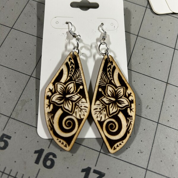 Polynesian Tribal Hawaiian SVG Earrings File / Laser Cut and Earring ...