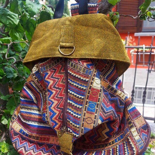 Tribal Woven Backpack Boho Aztec Hippie Southwestern Baja Pattern Style ...