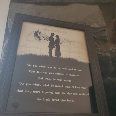 The Princess Bride Art Print Westley and Buttercup as You Wish Quote ...