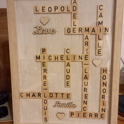 Tableau personnalisé Scrabble famille cadeau cadre - Etsy France