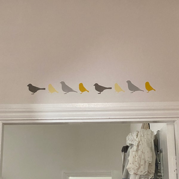 Bird Border Stencil - Bird Stencils - Blackbird Stencil - Sparrow ...