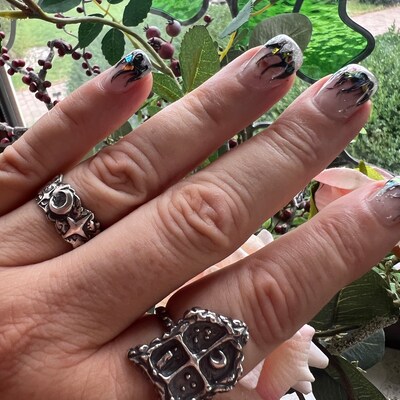 Crying Moon Necklace, Sad Mr Moon Sterling Silver Pendant. Celestial ...