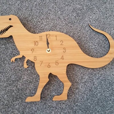 Wooden T-rex Dinosaur Wall Clock - Etsy