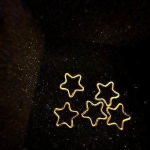 Set of 5 X Star Connectors for Permanent Jewelry 14kt Gold Filled or ...