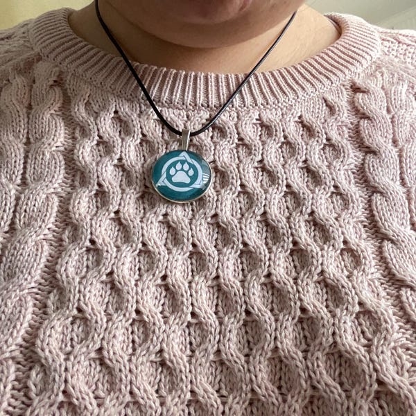 Therian Necklace Theta Delta Therian Symbol Wolf Paw Print Personalize ...