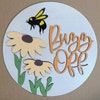 Buzz off Daisy Bee Sign, Round Door Hanger Svg, Spring Welcome Sign ...