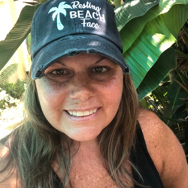 Resting Beach Face Hat | Perfect for Girls Trip or Summer Vacation ...