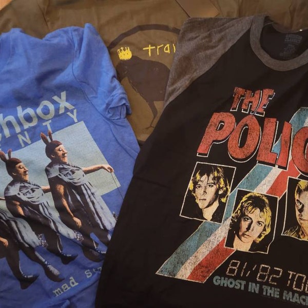 The Police Men's Black T-shirt, Sting Ghost in the Machine Tour 1982 ...