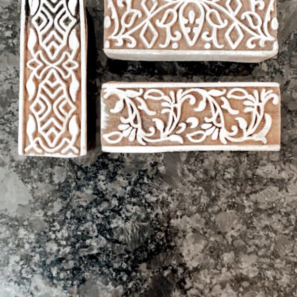 Handcrafted Indian Woodblock Printing Blocks - Lot of 20 PC - Mixed ...
