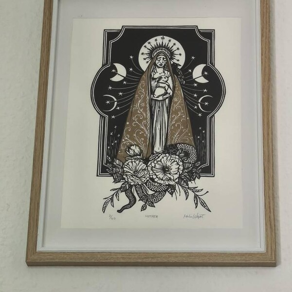 Mother - Limited Linoleum Edition Linocut Block Handprinted on ...