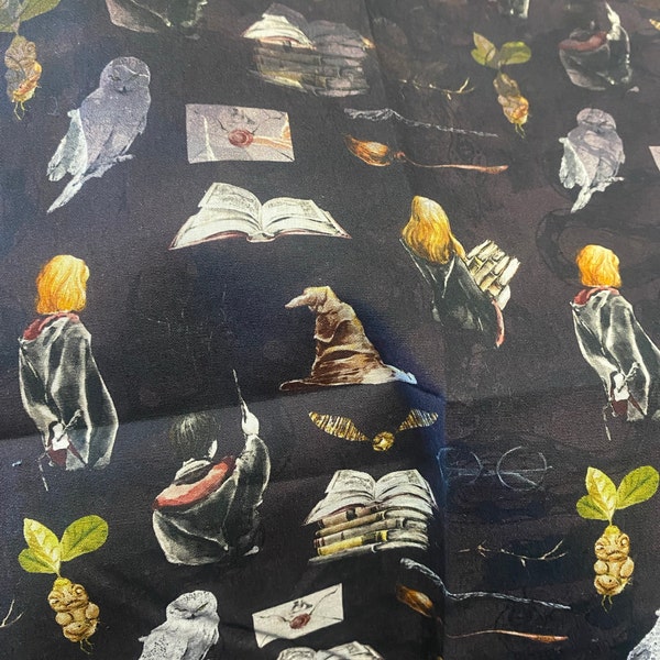 Wizard Fabric, Wizard Prints, Owl Fabric, Magic Fabric, Wizards Fabric ...