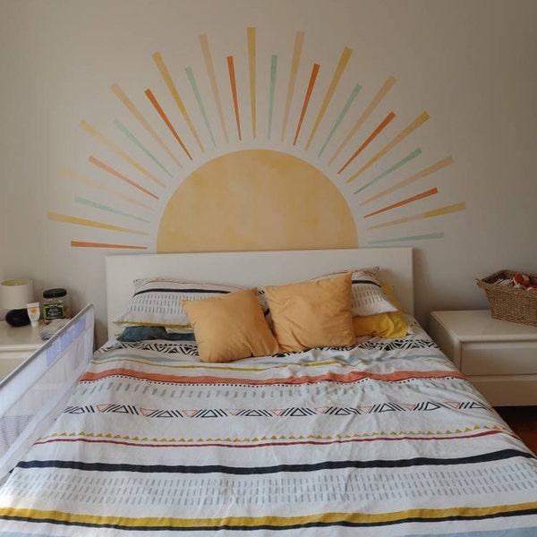 Large Rising Sun Wall Decal Wall Decal, Sun Wall Decal, Sun Wall ...