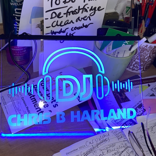 Custom DJ Neon LED Light Sign Plaque for Personalised Radio Music ...