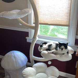 EDEN Wood Floral Cat Tree Tower, Wooden Cat Tower, Modern Cat Climbing ...