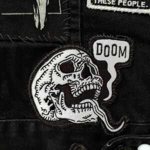 Doomskull Embroidered Iron-on Patch - Etsy