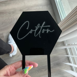 Personalized Acrylic Wedding Cake Topper Clear Floral Cake - Etsy