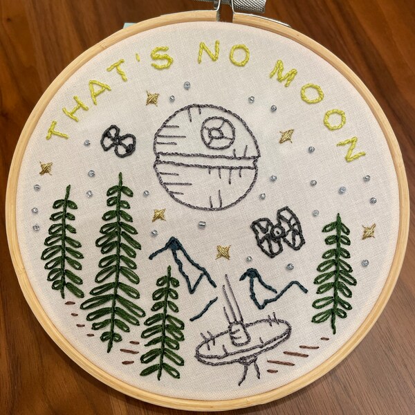 PDF PATTERN - Star Wars Death Star Embroidery - Etsy
