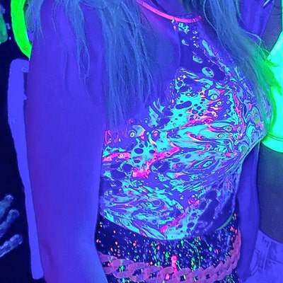 Neon Rainbow Acid Trippy Psychedelic UV Reactive Corset Lacing ...