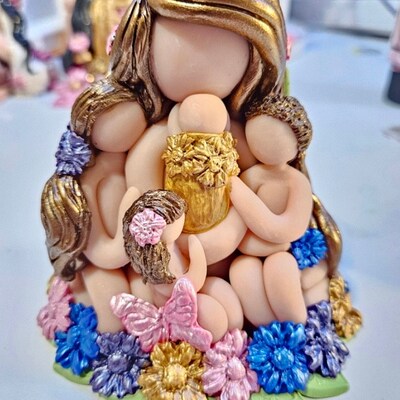 Hecate Triple Moon Goddess Crystal Statue Polymer Clay Figurine Doll ...