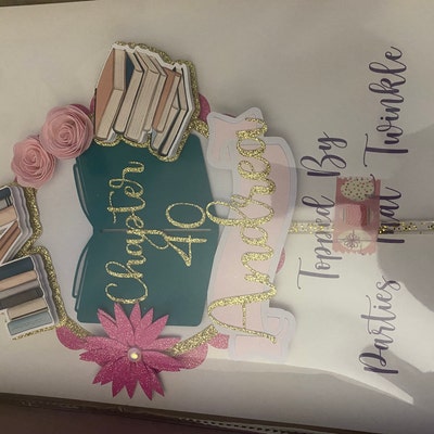 Book Lover Cake Topper Literary Birthday Book Cake Topper 18th Birthday ...