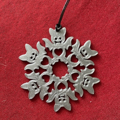 Cute Bat Snowflake Batflake Gothmas Hexmas Tree Decoration 3d Printed ...