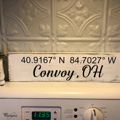 14 X 3.5 City Sign With Coordinates - Etsy