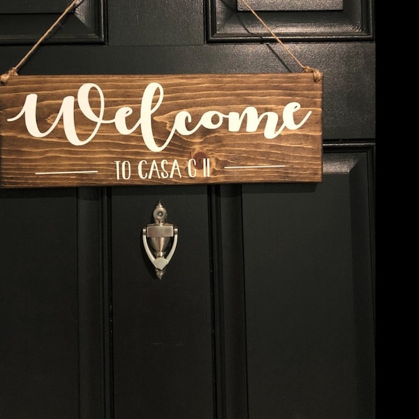 Welcome Sign, Welcome Door Sign, Wedding Gift Door Sign, Personalized ...