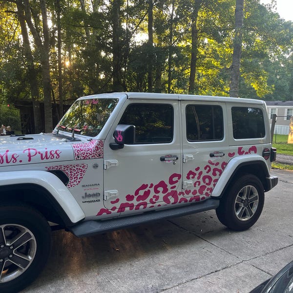 Leopard Print Graphics Decals Fit Jeep Wrangler Unlimited 4dr Jku JLU ...