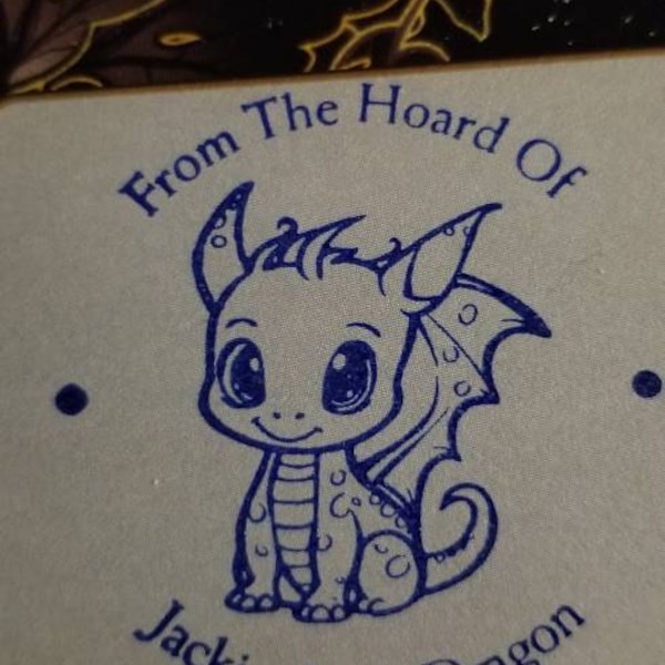 Personalized Dragon Book Embosser and Dragon Library Stamp, Majestic ...