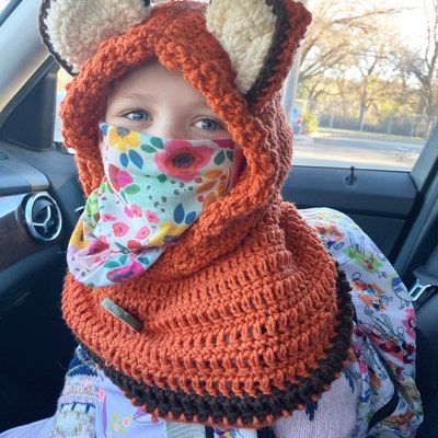 Fox Hat Fox Hoodie Fox Cowl Animal Hat Hooded Scarf - Etsy