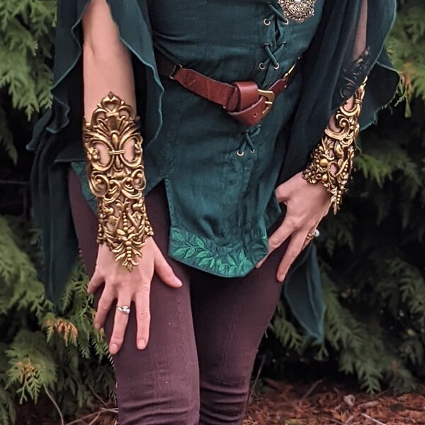 Gold Filigree Latex Bracers: Gothic Steampunk Armour Cuffs - Etsy